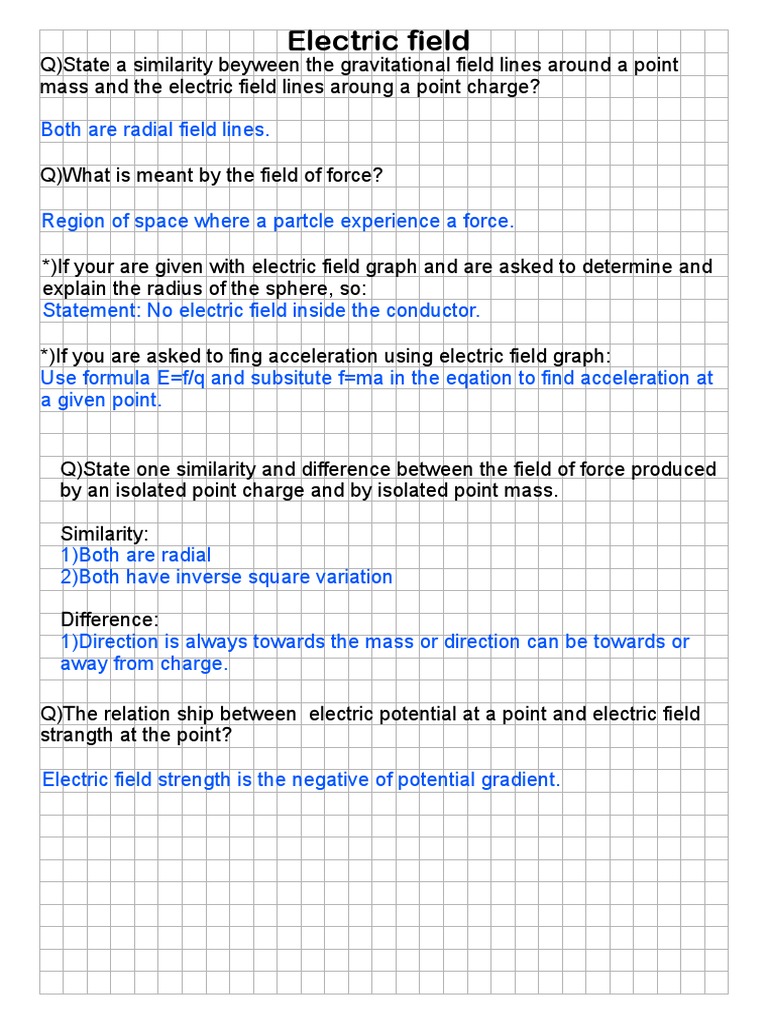 Gravitational and Electric Field Lines | PDF | Electric Field | Force