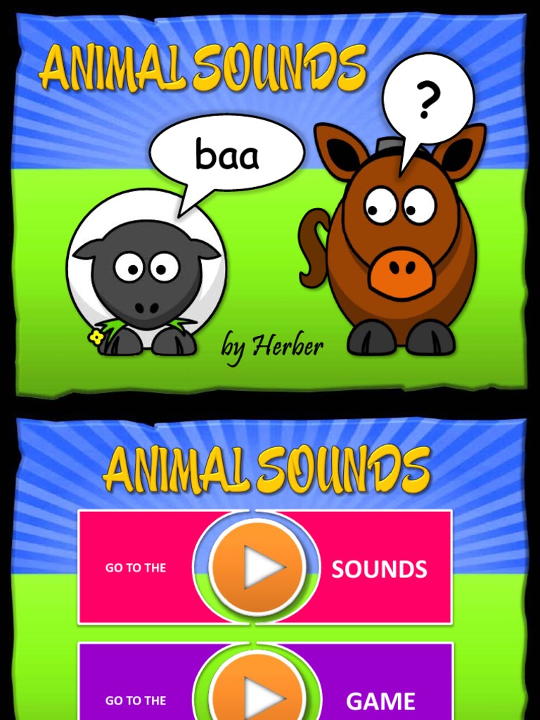 Animal Sounds Game for Kids | PDF | Domesticated Animals | Animals And ...