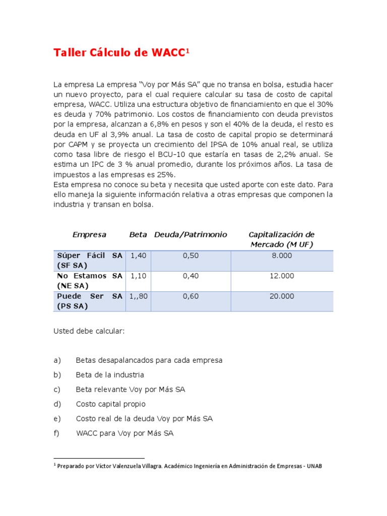 Calculo Wacc | PDF