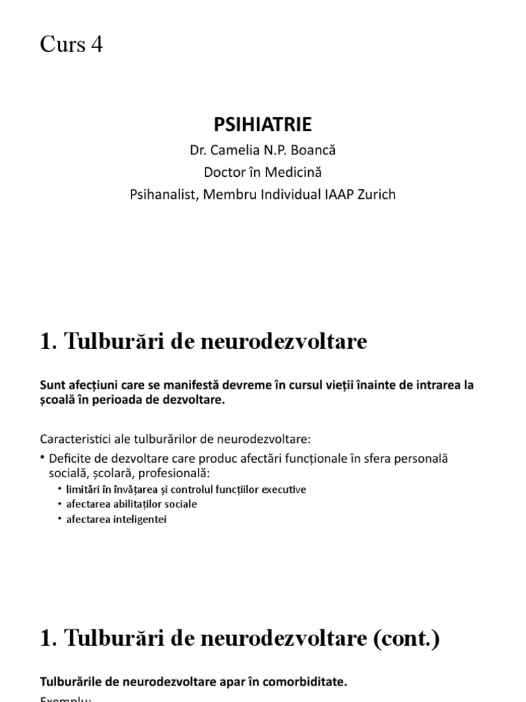 Tulburari de Neurodezvoltare | PDF