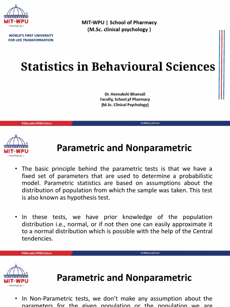 Parametric and Non Parametric Test c1 | PDF | Student's T Test ...