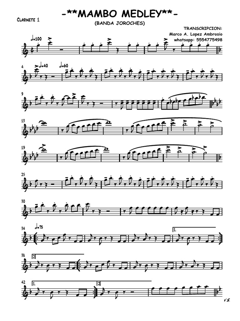 Mambo Medley - Banda Joroches | PDF