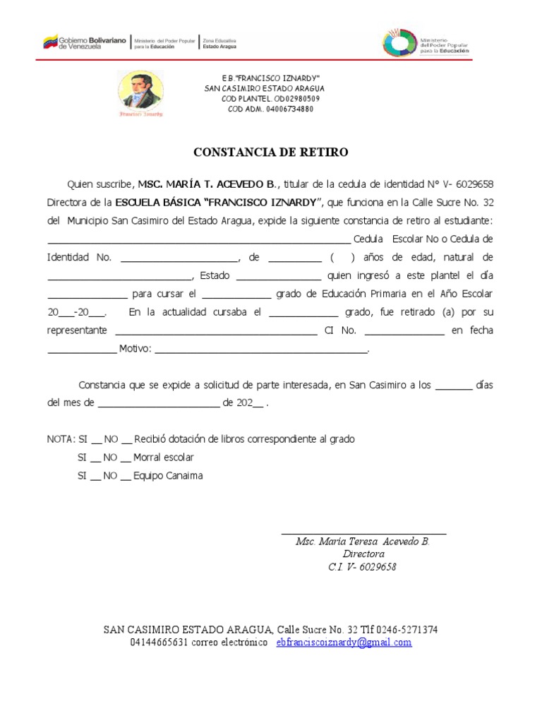 Constancia Retiro | PDF