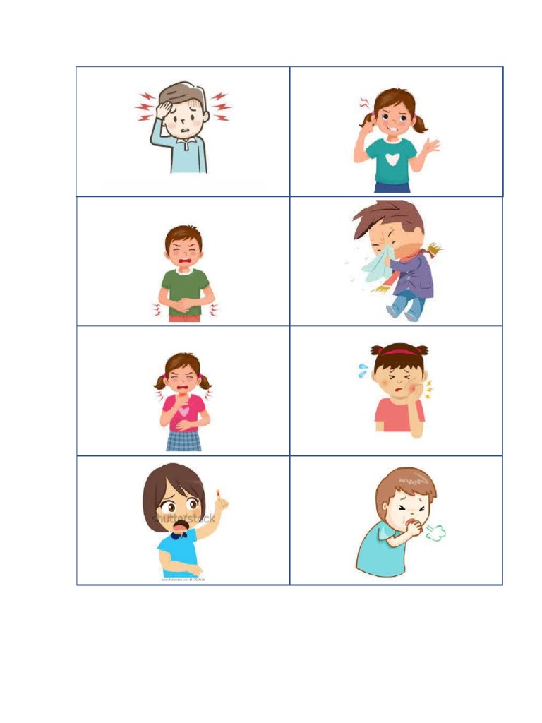 Plantillas FlashCard - Ingles Enfermedades | PDF