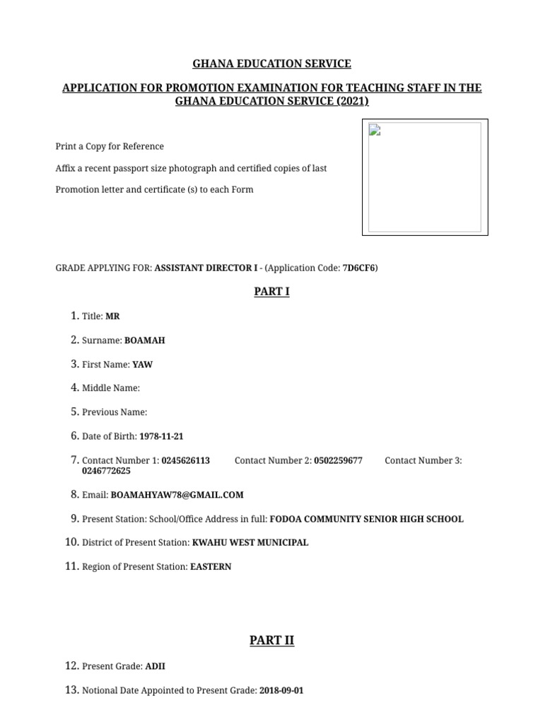 Https Gespromotions - Gov.gh Apply Promotions Backend Print | PDF ...