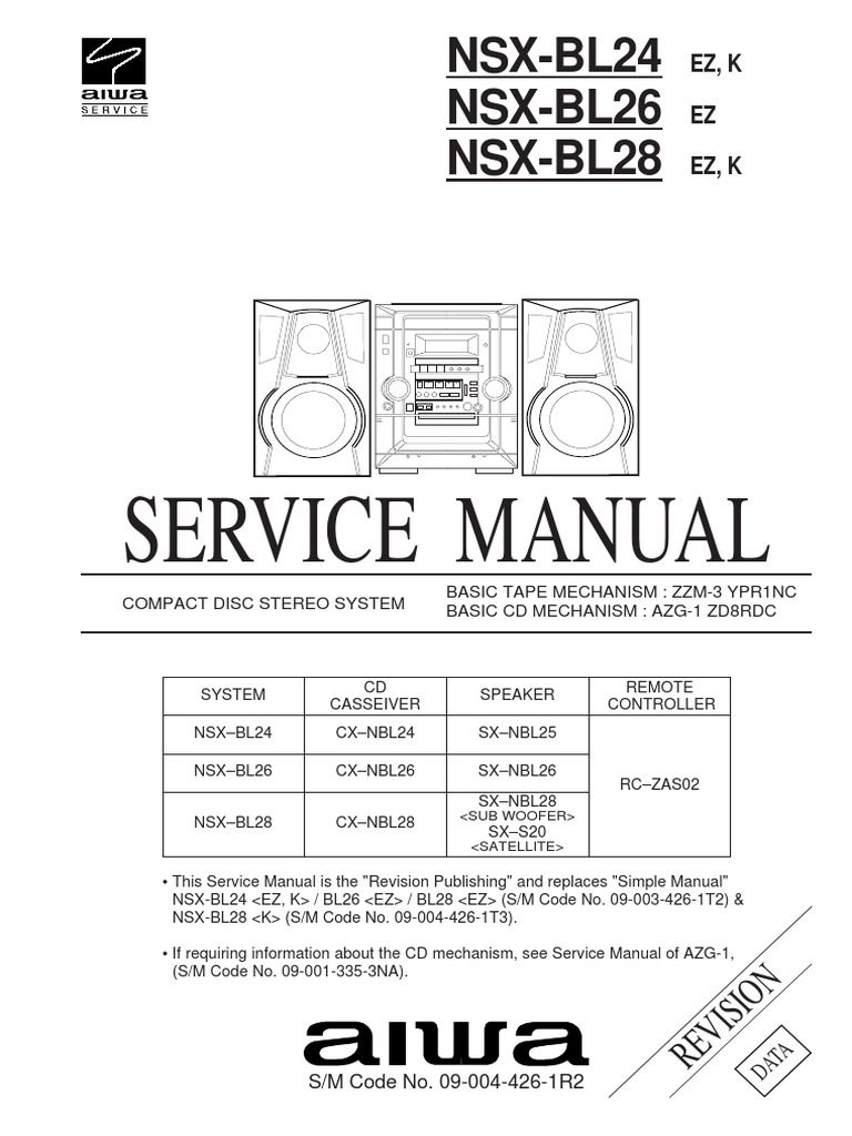 Aiwa nsx-bl24 bl26 bl28 | PDF | Loudspeaker | Electrical Network