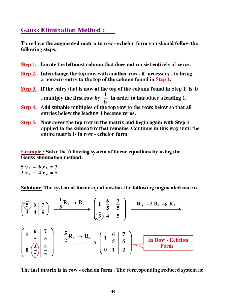 Gauss Elimination | PDF | System Of Linear Equations | Linear Algebra
