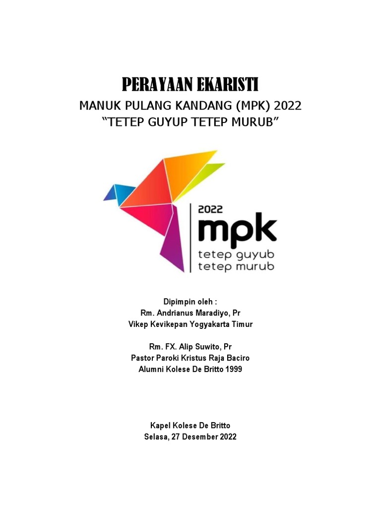Misa Syukur MPK 2022 | PDF