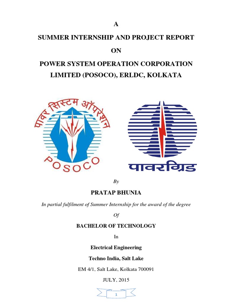ERLDC Kolkata Internship Report | PDF | Electrical Grid | Electric ...