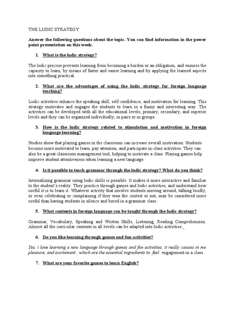 The Ludic Strategy: A Fun Way to Learn Languages Effectively | PDF ...