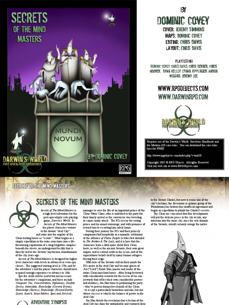 SW - Darwin's World - Adv - Secrets of The Mind Masters | PDF | Desert | Slavery