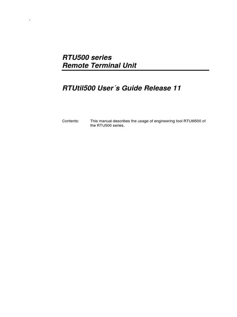 E500 RTUtil500 Users Guide R11 PDF | PDF | Computer Network | Microsoft Excel