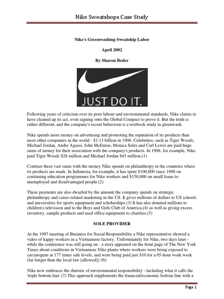 Nike - Case Study | Nike | Sweatshop
