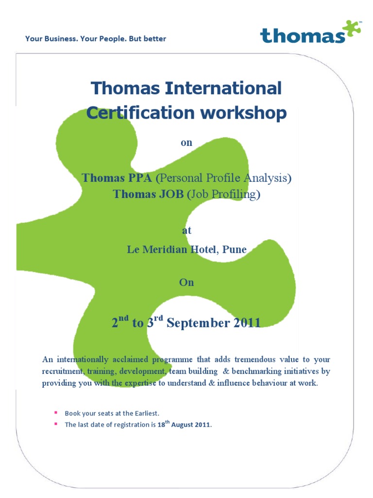 Thomas Profiling Certification | PDF | Offender Profiling | Employment