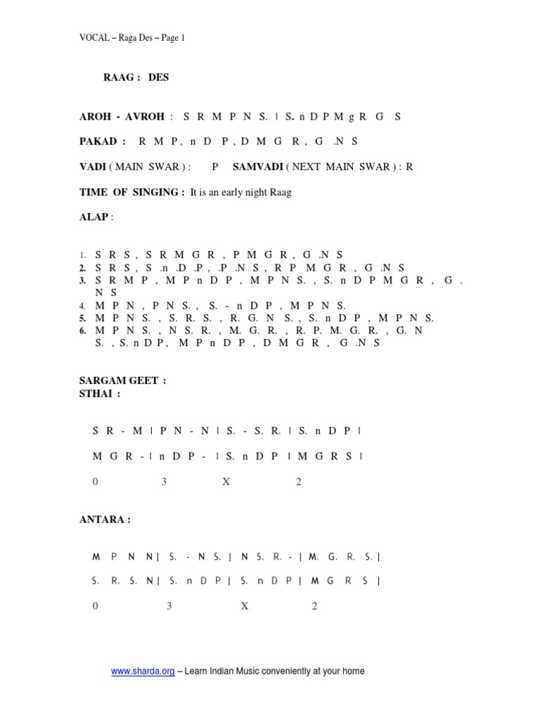 Vocal Raaga | PDF | Elements Of Music | Music Theory
