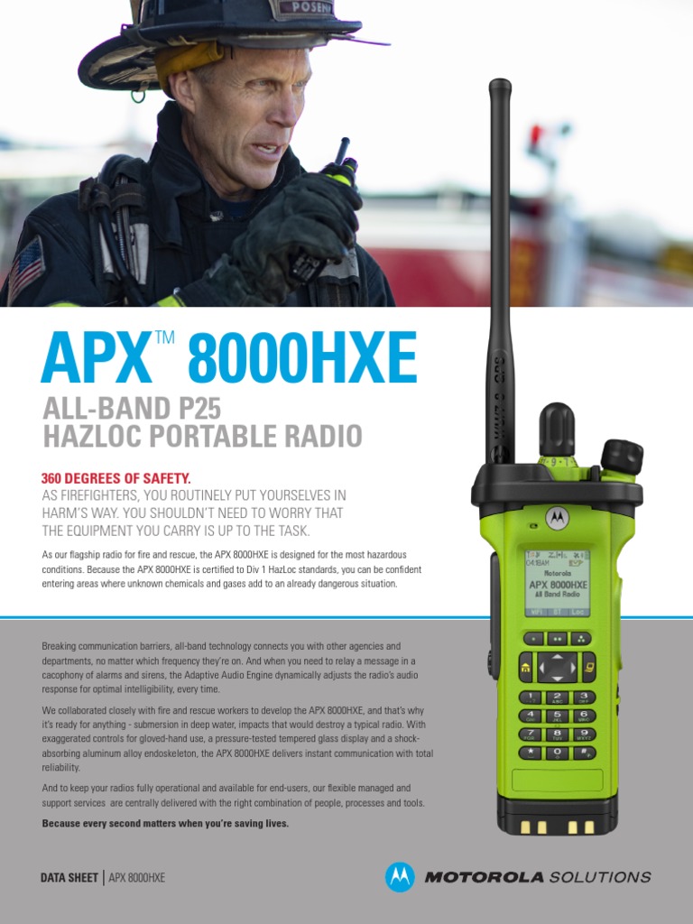 Apx 8000hxe Data Sheet | PDF | Frequency Modulation | Radio