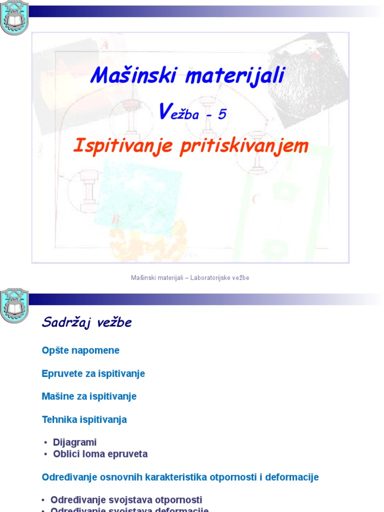 Vezba 5 - Masinski Materijali - Ispitivanje Pritiskivanjem | PDF