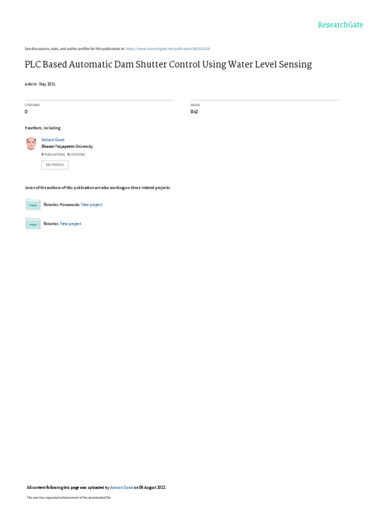 Automatic Dam Shutter Control System | PDF | Programmable Logic Controller | Computer Engineering