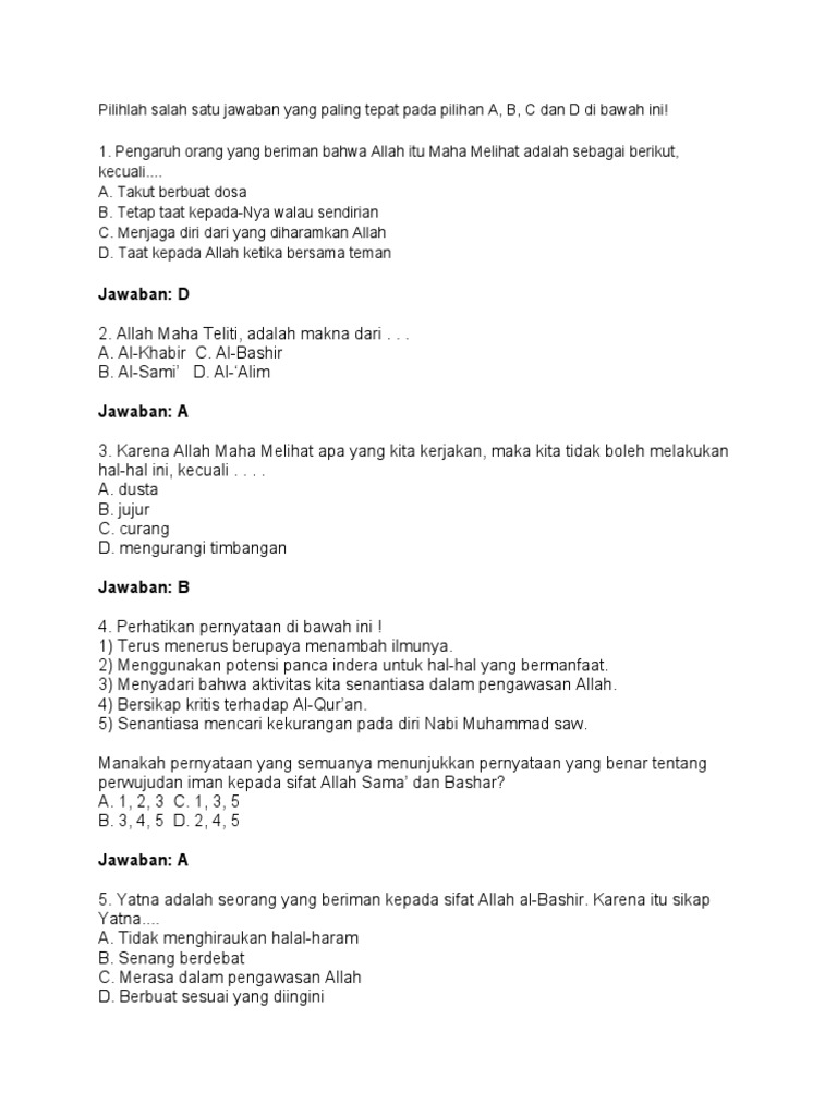 Kunci Jawaban Kelas 7 | PDF | Pengembangan Diri