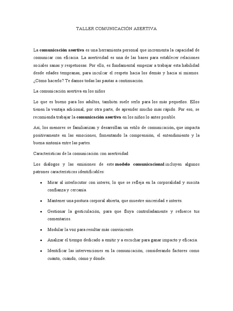Taller Comunicación Asertiva | PDF | Empatía | Las emociones
