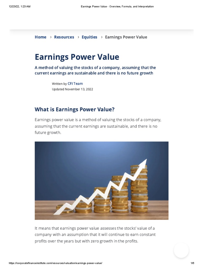 Earnings Power Value - Overview, Formula, and Interpretation | PDF ...