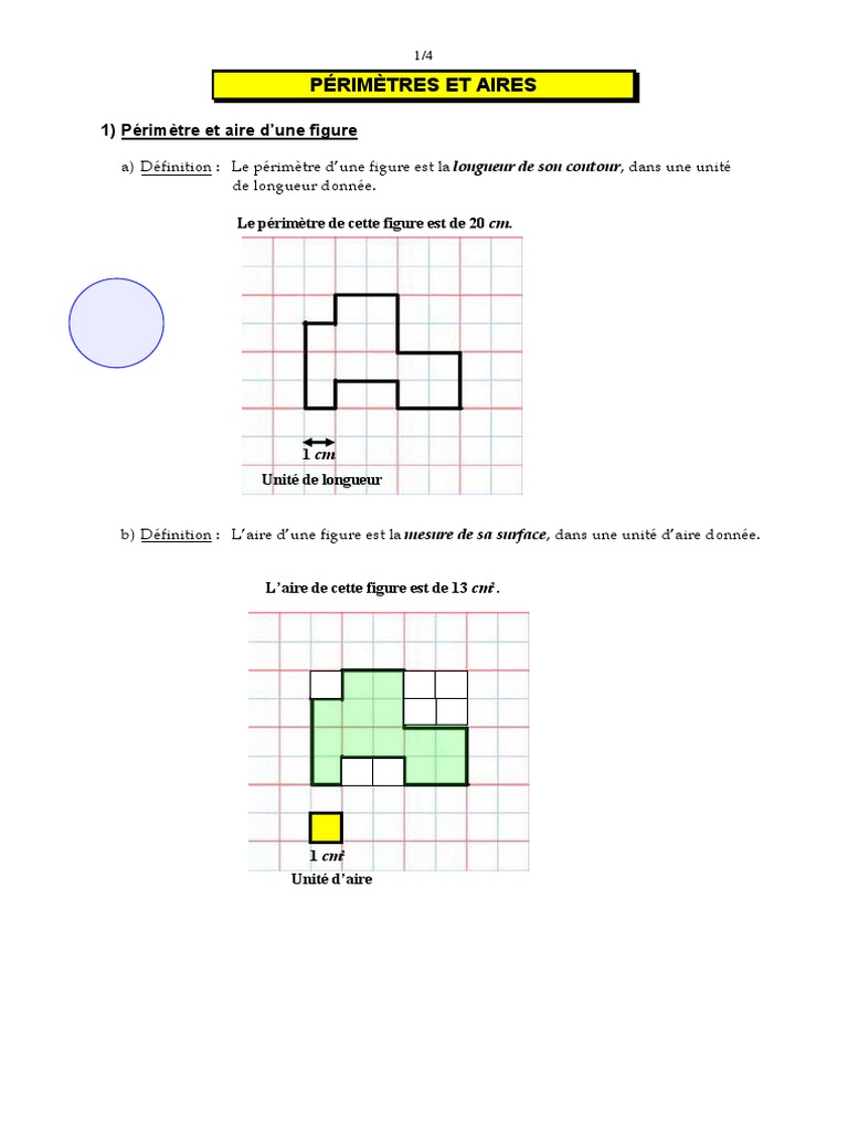 Aires Et Perimetres | Download Free PDF | Zone | Quantité