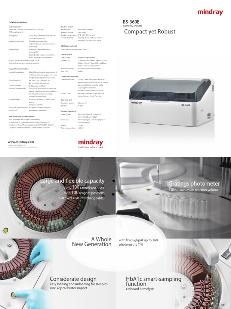 Mindray Bs 360e Chemistry Analyzer | PDF | Barcode | Antibody
