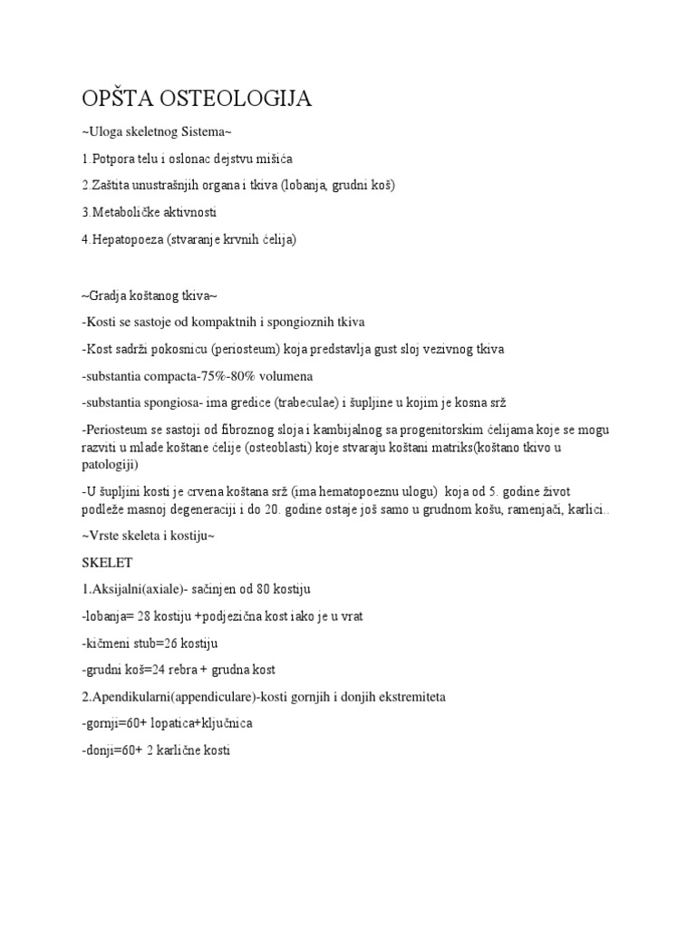 Opsta Anatomija | PDF