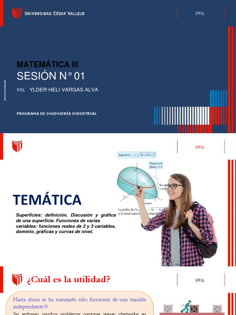 S01.s1 1 Material - Funciones de Varias Variables Matematica III - PFA - Ingeniería Industrial ...