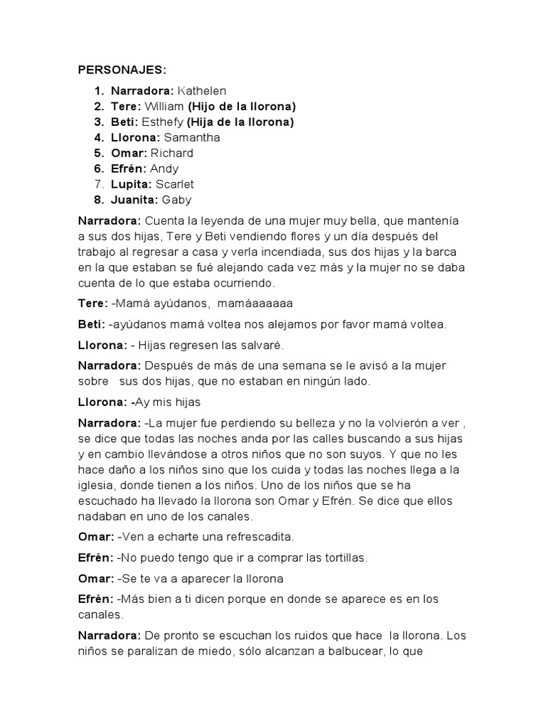 Leyenda La Llorona | PDF