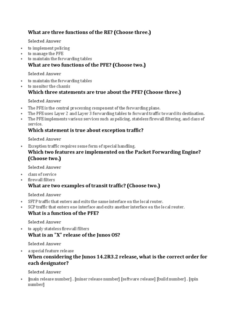 Jncia-Junos Exam | PDF | Routing | Firewall (Computing)