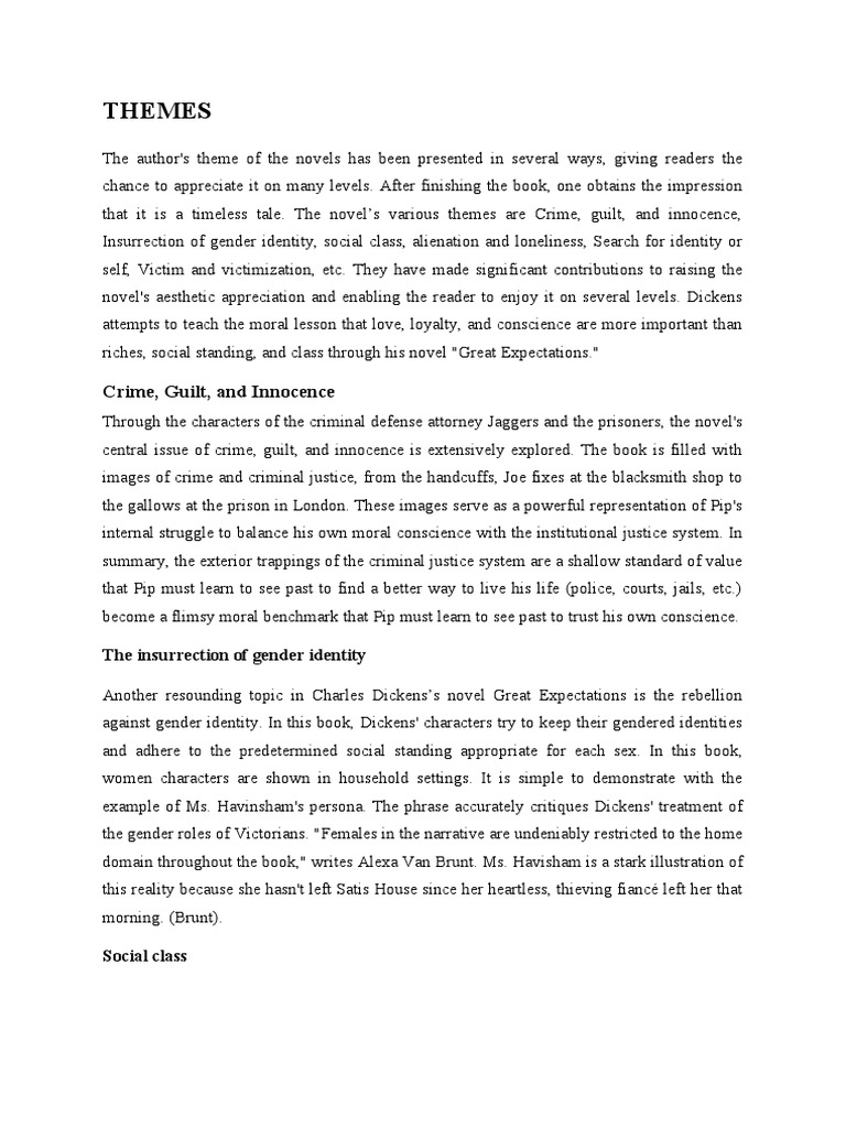 Themes | Download Free PDF | Great Expectations | Estella (Great ...