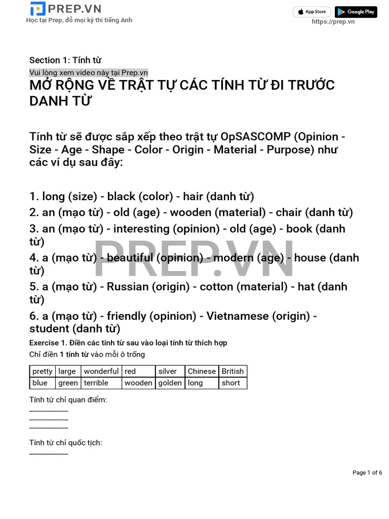 Prep - VN - Tính T | PDF