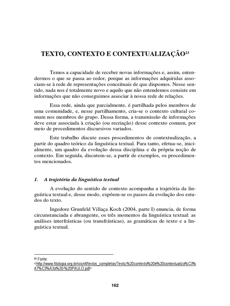 Texto e Contexo | PDF | Linguística | Discurso