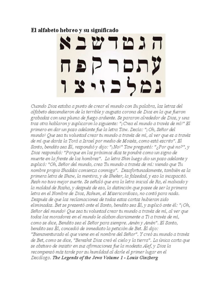 Significado del Alfabeto Hebreo | PDF | Los símbolos