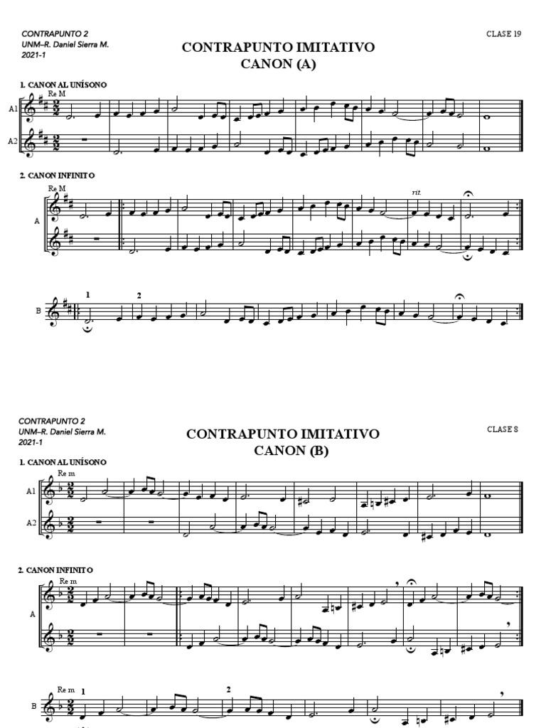 08 Contrapunto Imitativo - Canon | PDF | Elementos de la música ...