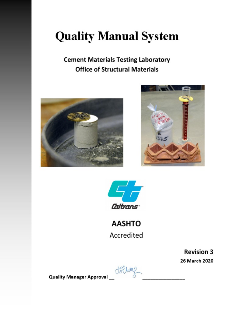 Cement Materials Testing Laboratory - MANUAL | PDF | Calibration | Concrete