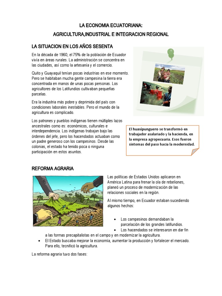 La Economia Ecuatoriana | PDF | Agricultura | Campesino
