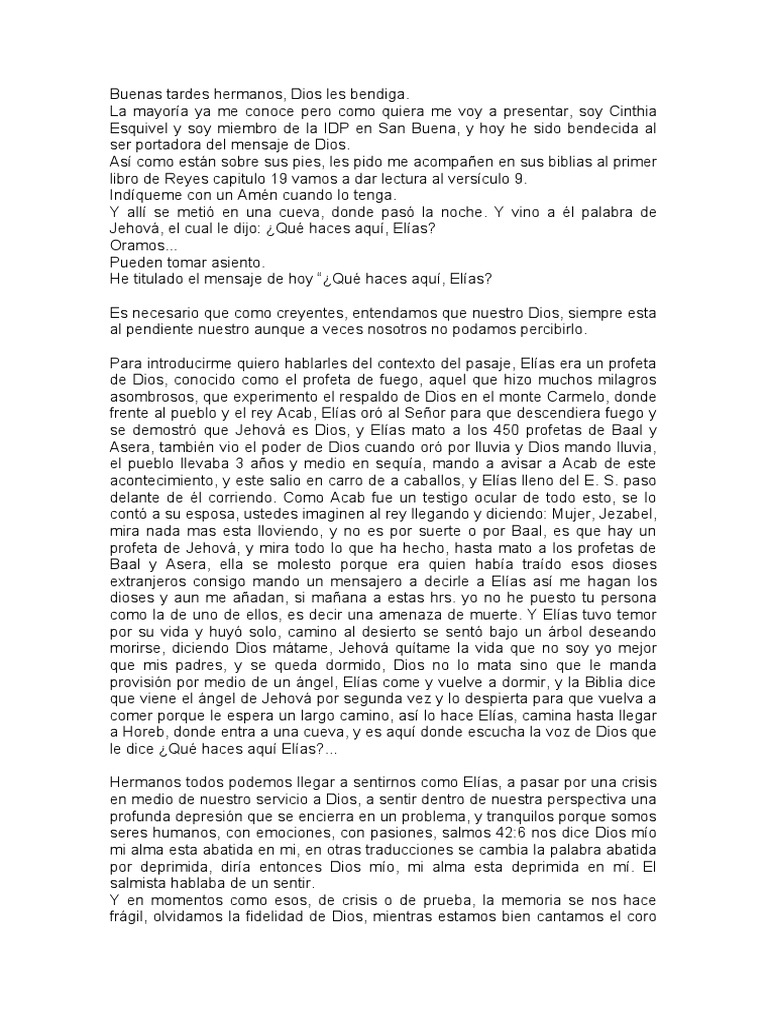 1 Reyes 19.9 | PDF | Elijah | Creencia religiosa y doctrina