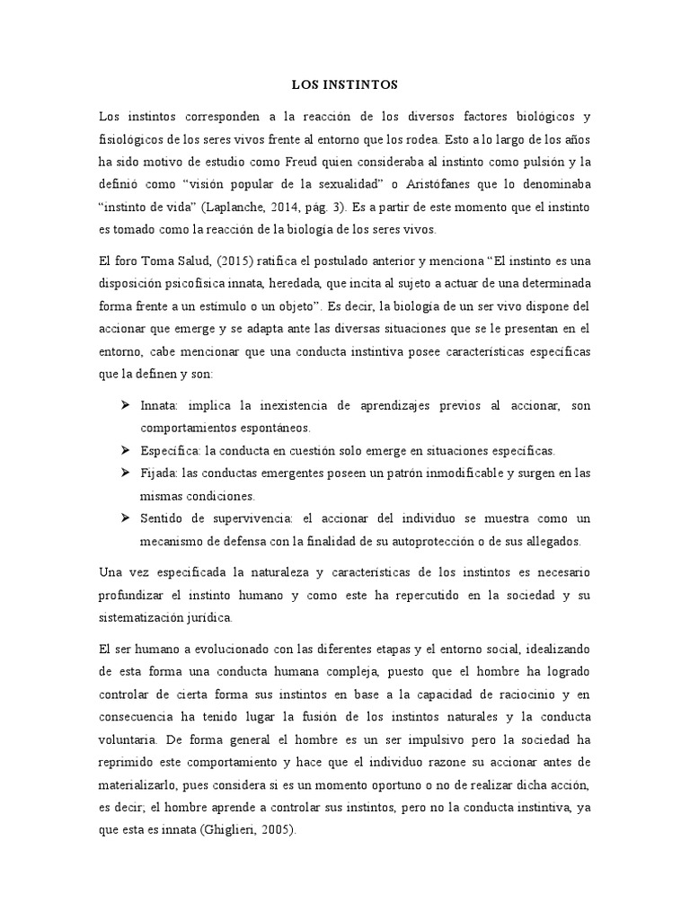 Los Instintos | PDF | Instinto | Comportamiento