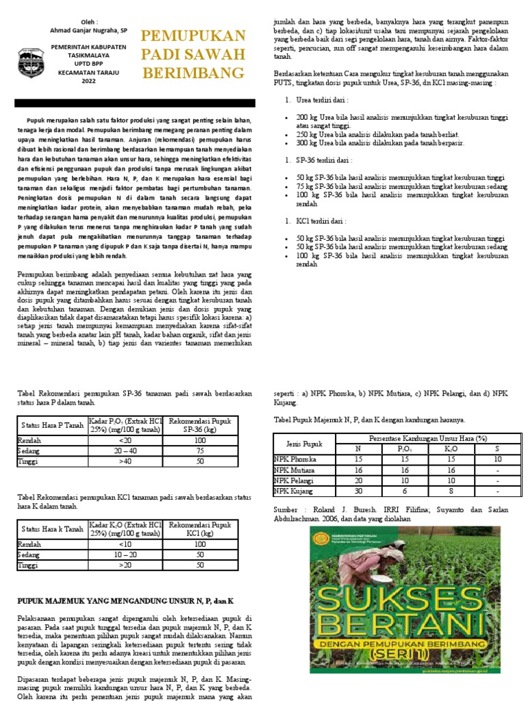 Leaflet Pupuk Berimbang | PDF