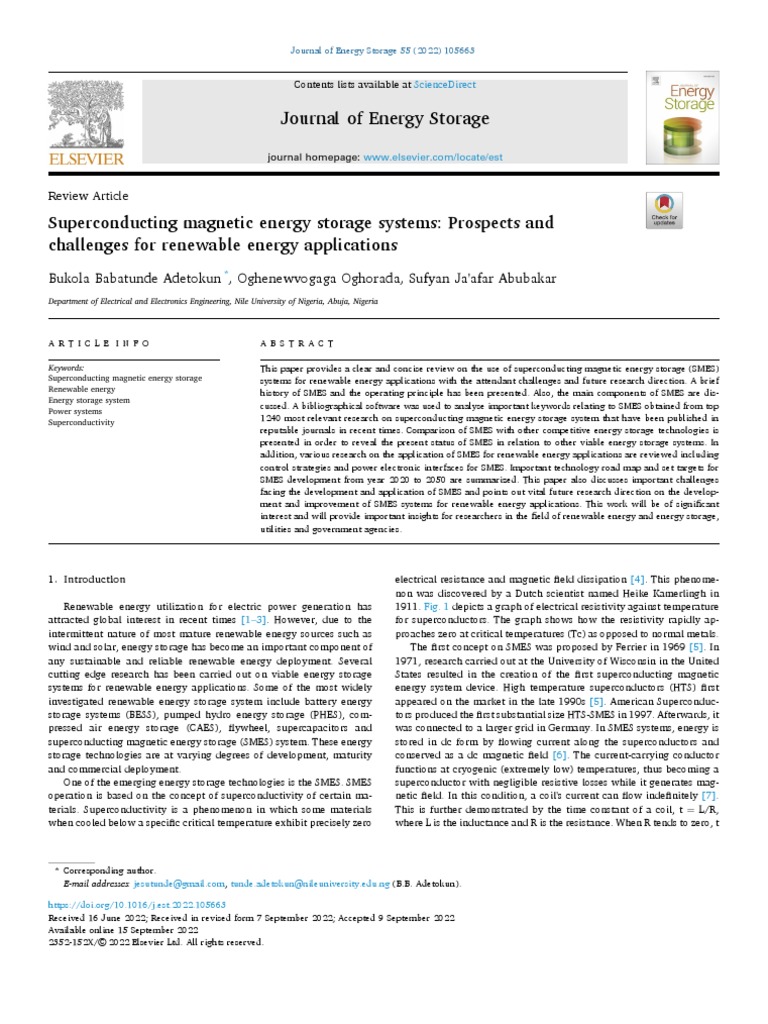 SMES Challenges 2022 | PDF | Superconductivity | Inductor