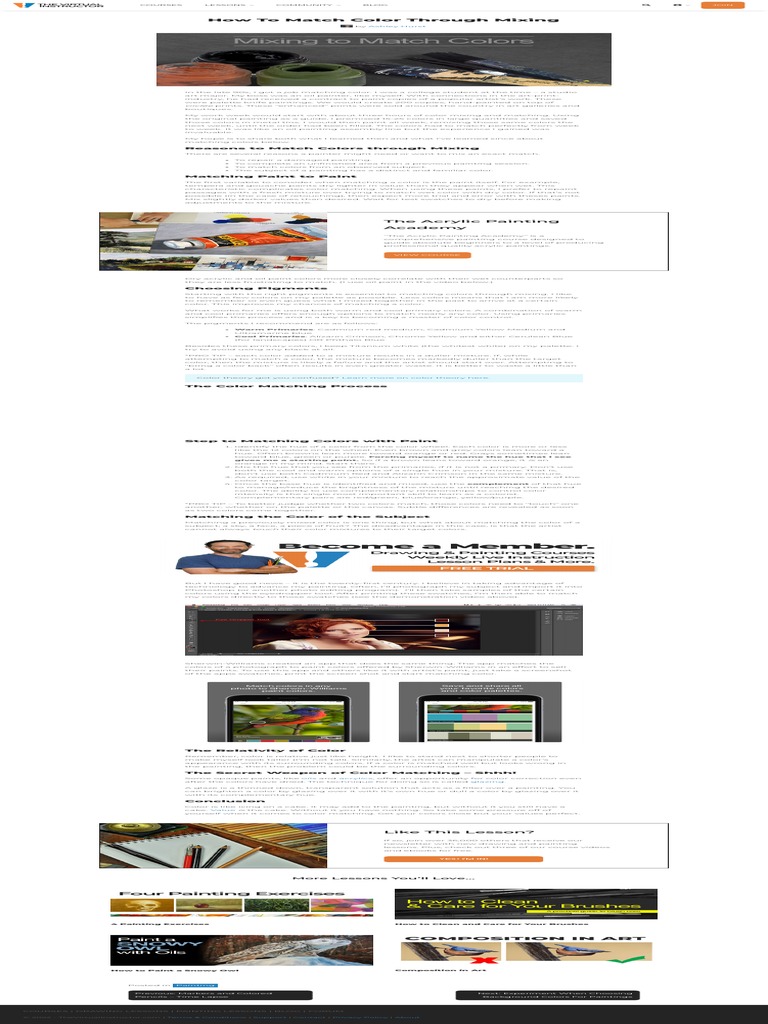 How to Match Colors in a Painting | PDF | Color | Hue