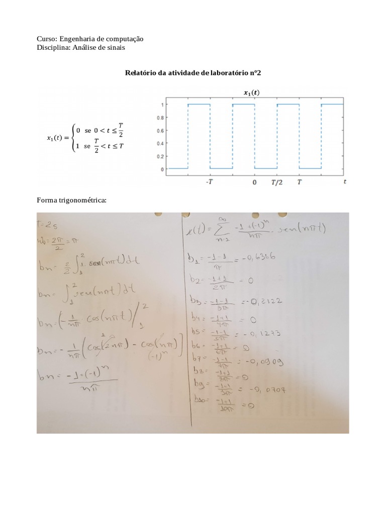 Serie Fourier | PDF | Análise harmônica | Análise de Fourier