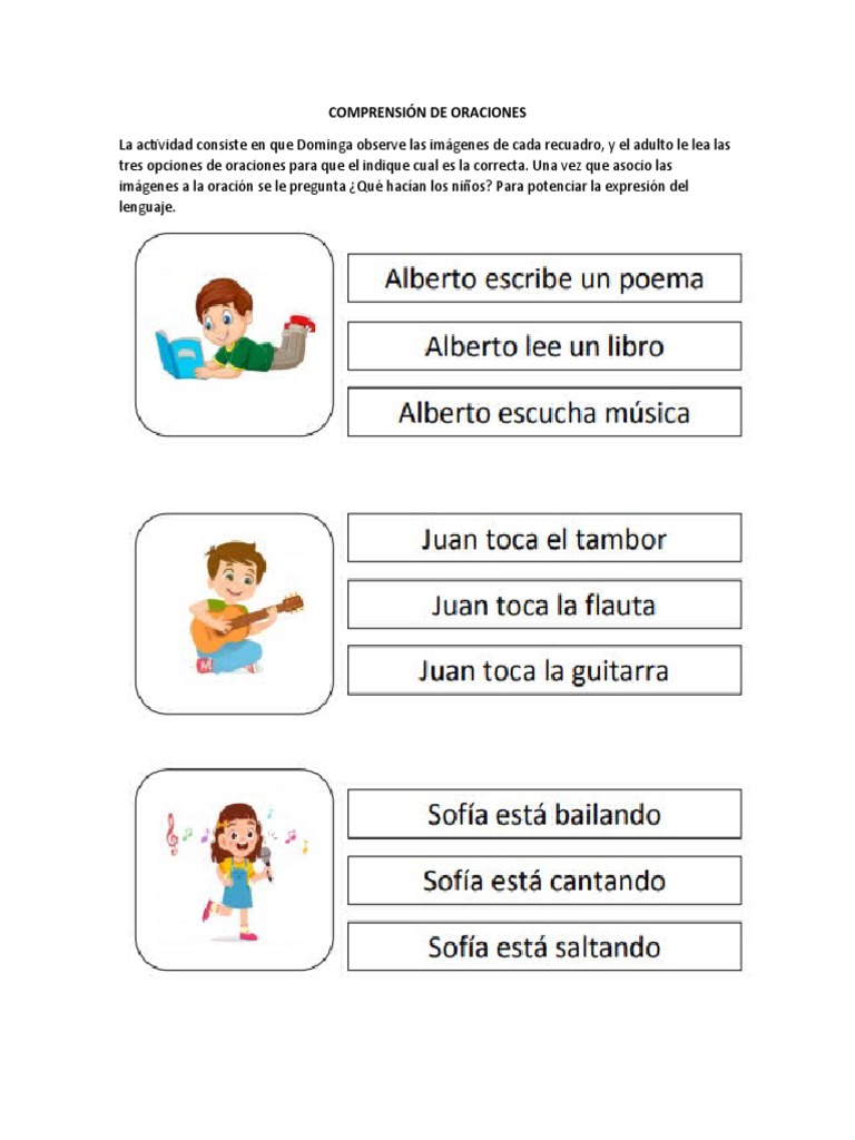 Potenciando la comprensión de oraciones y la expresión del lenguaje a ...