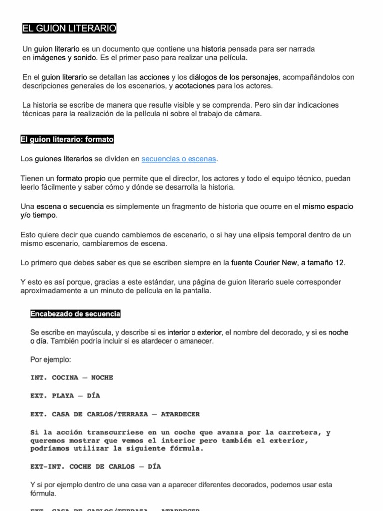 Guión Literario | PDF