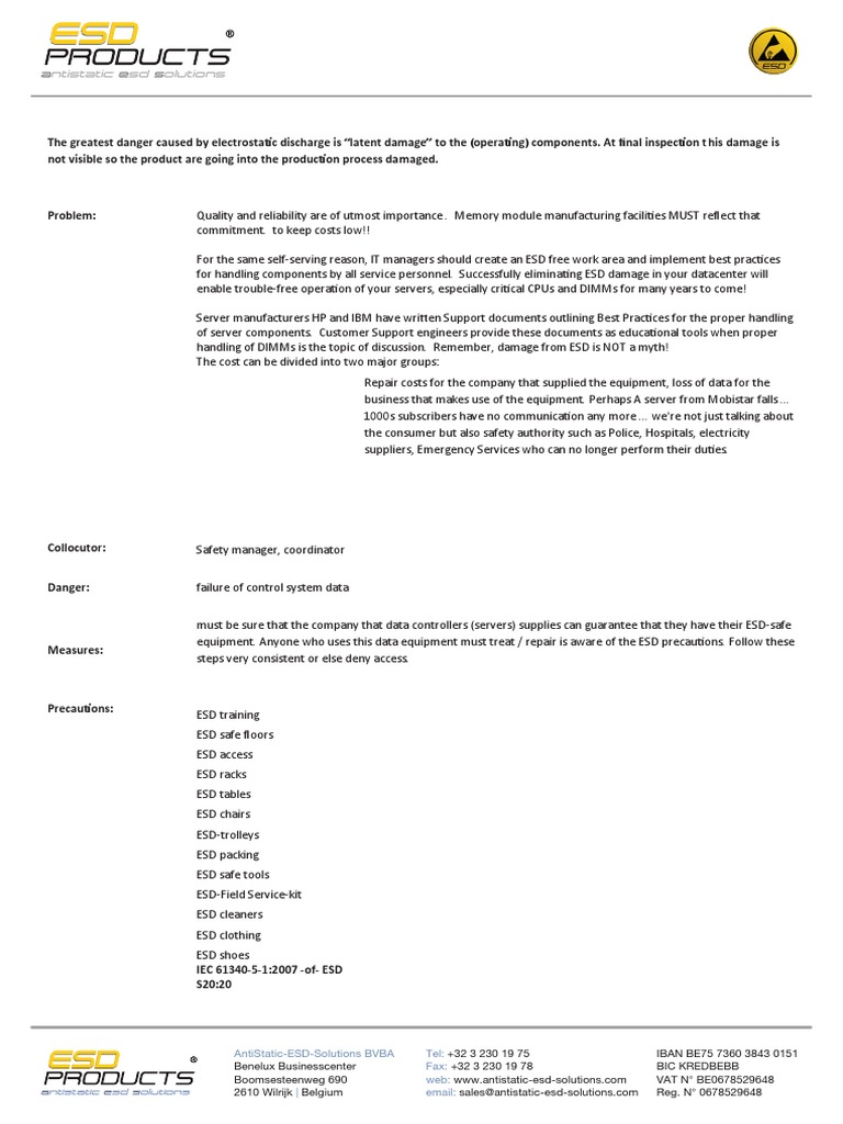 !! 0.AES. ESD Security Measures Communication - Rew | PDF | Electrostatic Discharge | Server ...