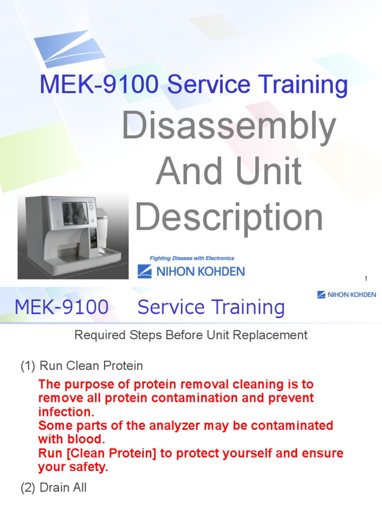 MEK-9100 Service Training: Disassembly and Unit Description | PDF | Usb ...