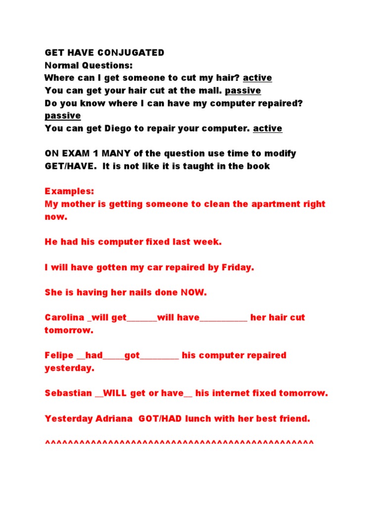 Mastering GET and HAVE Conjugation | PDF | Self-Improvement