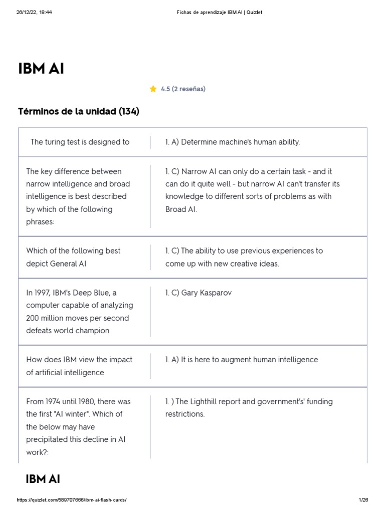 IBM AI Flashcards: Key Concepts | PDF | Artificial Intelligence ...
